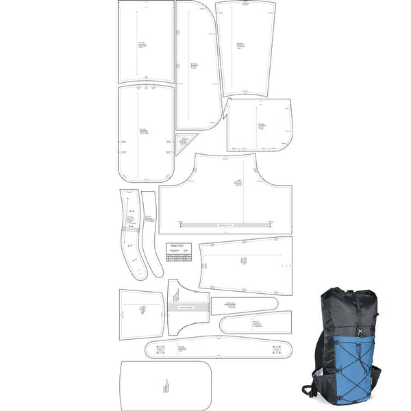 Mountain Flyer UL Backpack Template - 40 L | DIY, MYOG - Ripstop by the ...